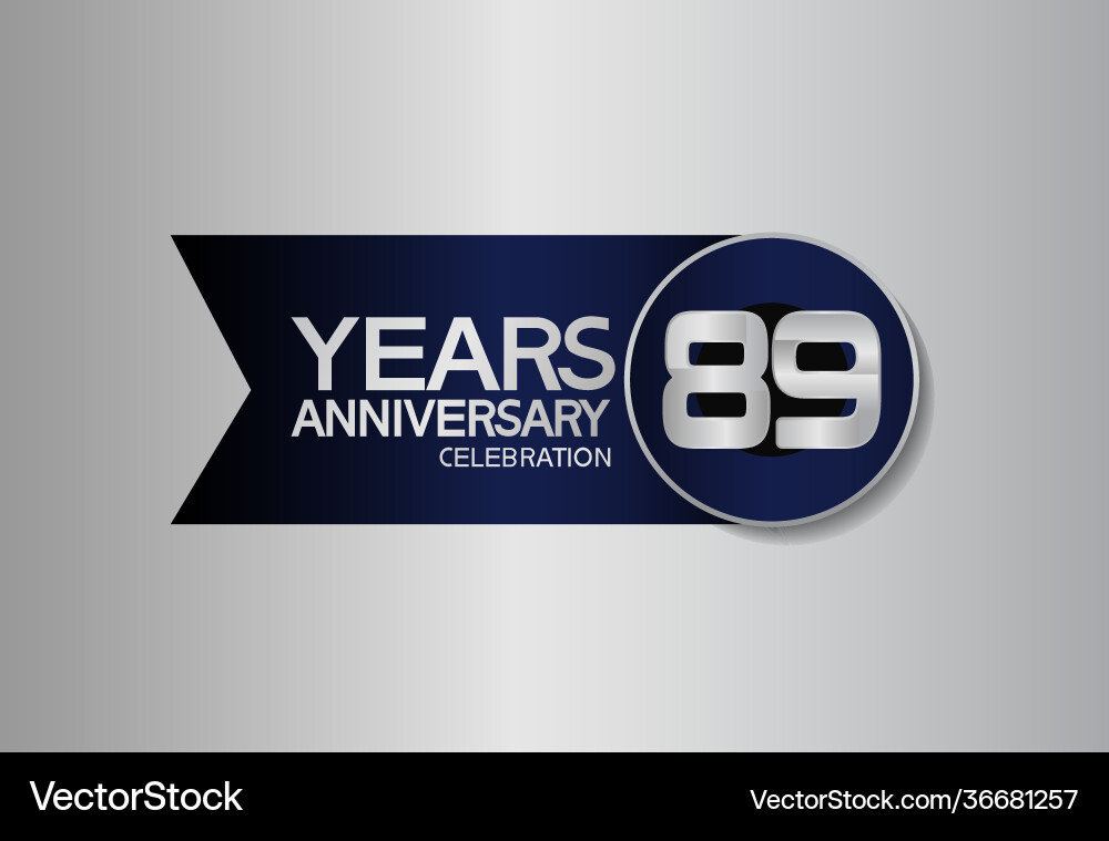 89 years anniversary logo style with circle Vector Image