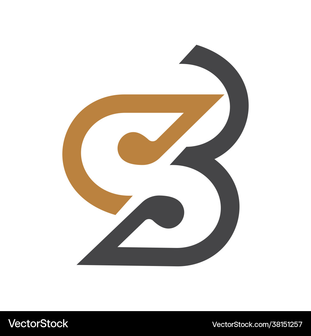 Alphabet initials logo bs sb s and b Royalty Free Vector