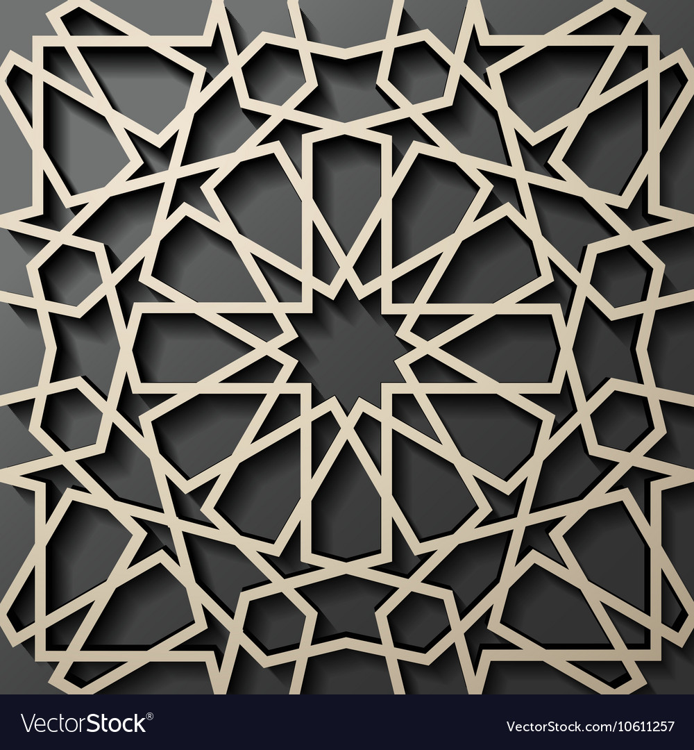 Background with 3d seamless pattern in islamic Vector Image