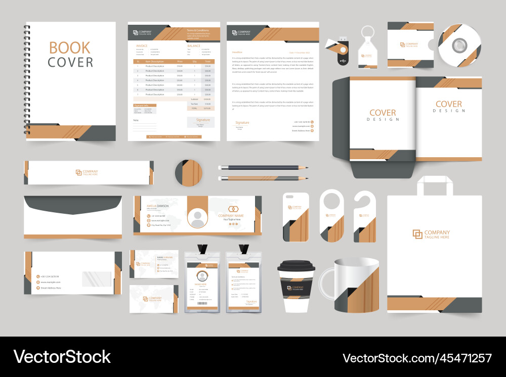 Corporate brand identity template collection Vector Image