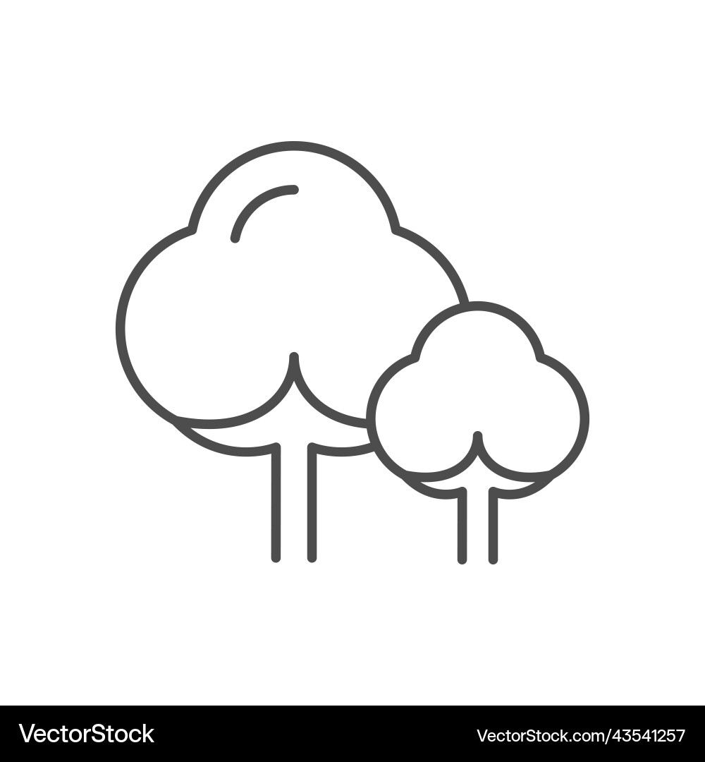 Cotton plant line outline icon Royalty Free Vector Image