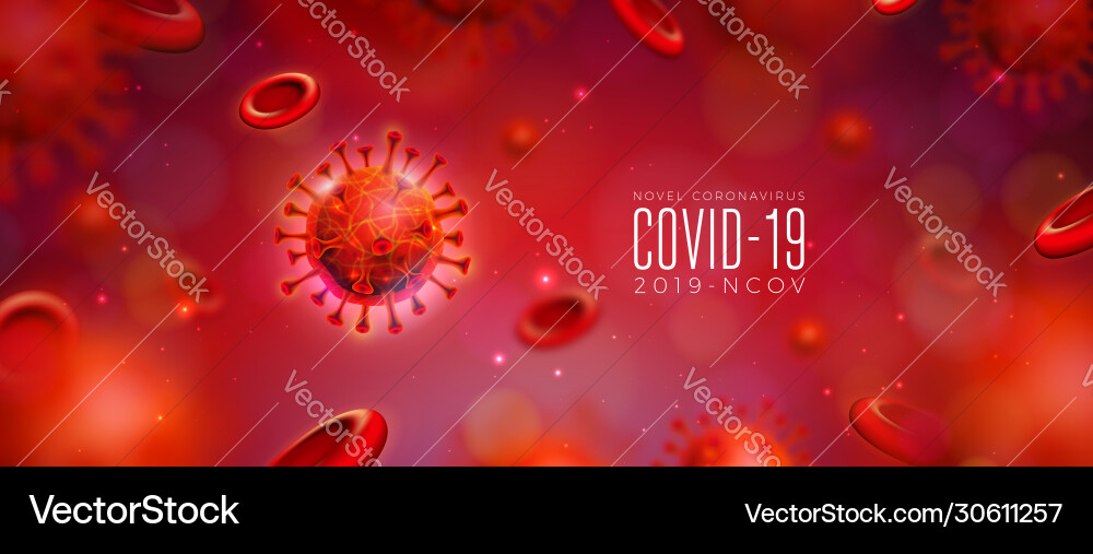Covid19-19 coronavirus outbreak design with virus Vector Image