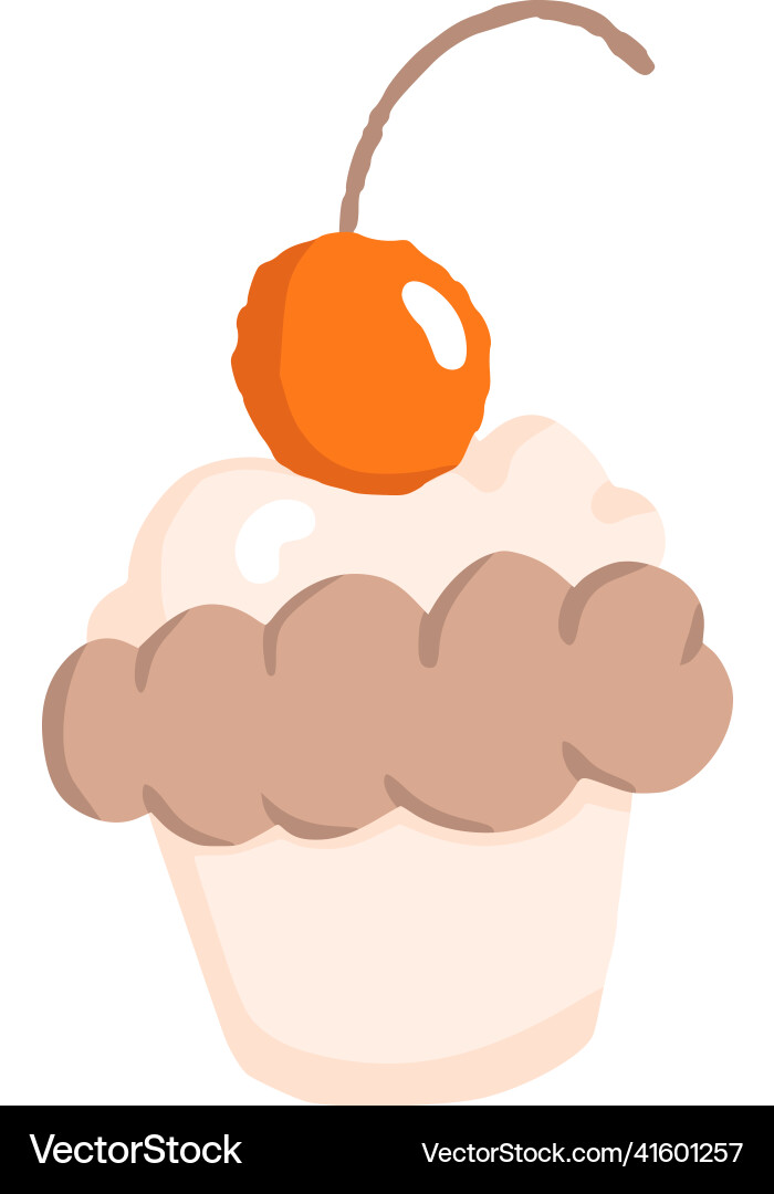 Cute concept cupcake icon background clipart cake Vector Image