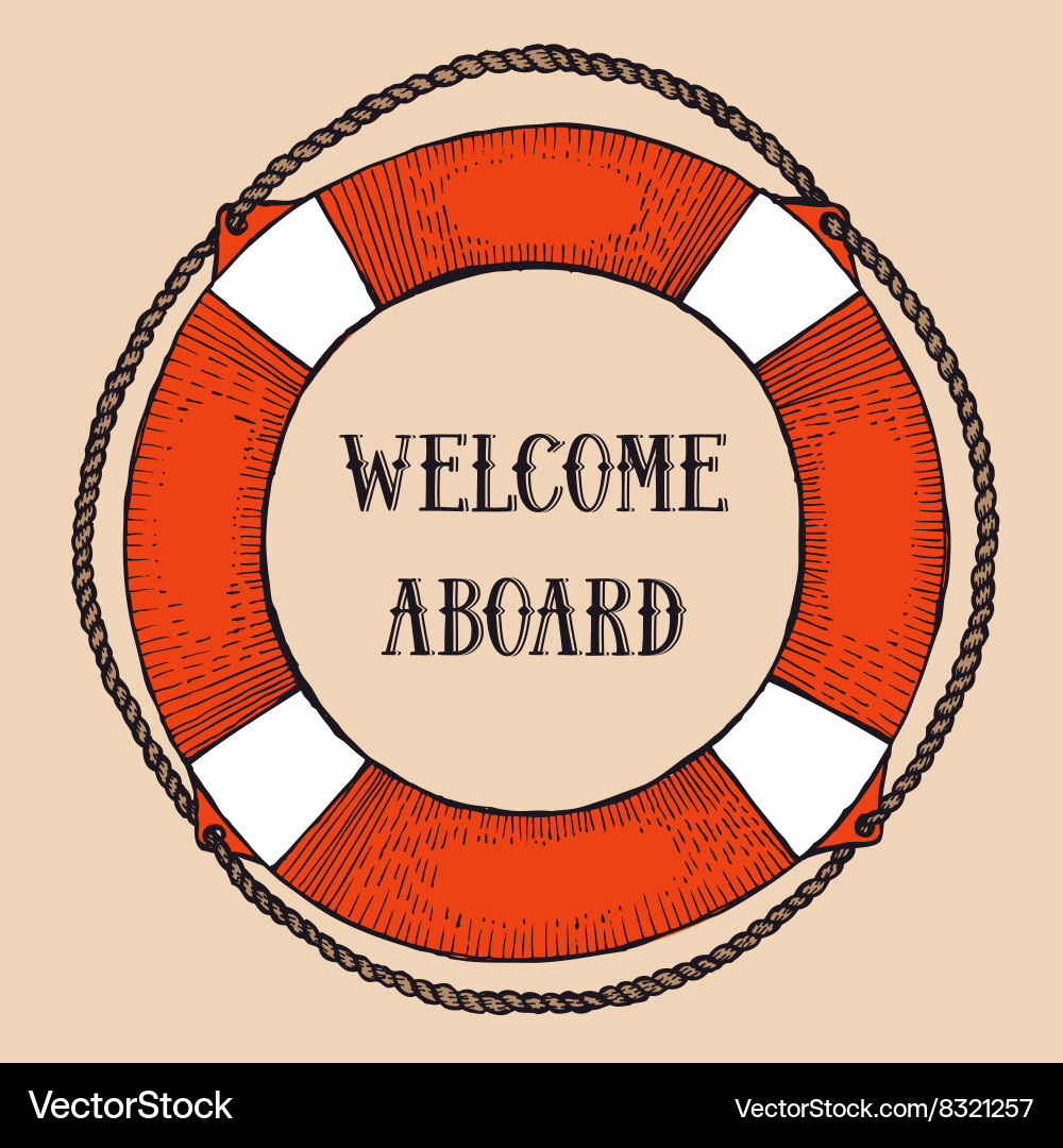 Engraved life buoy Royalty Free Vector Image - VectorStock