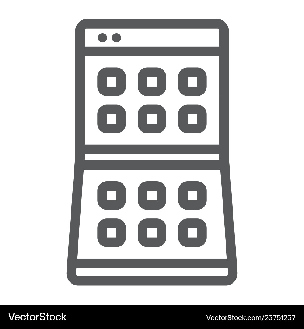 Folding smartphone line icon device Royalty Free Vector
