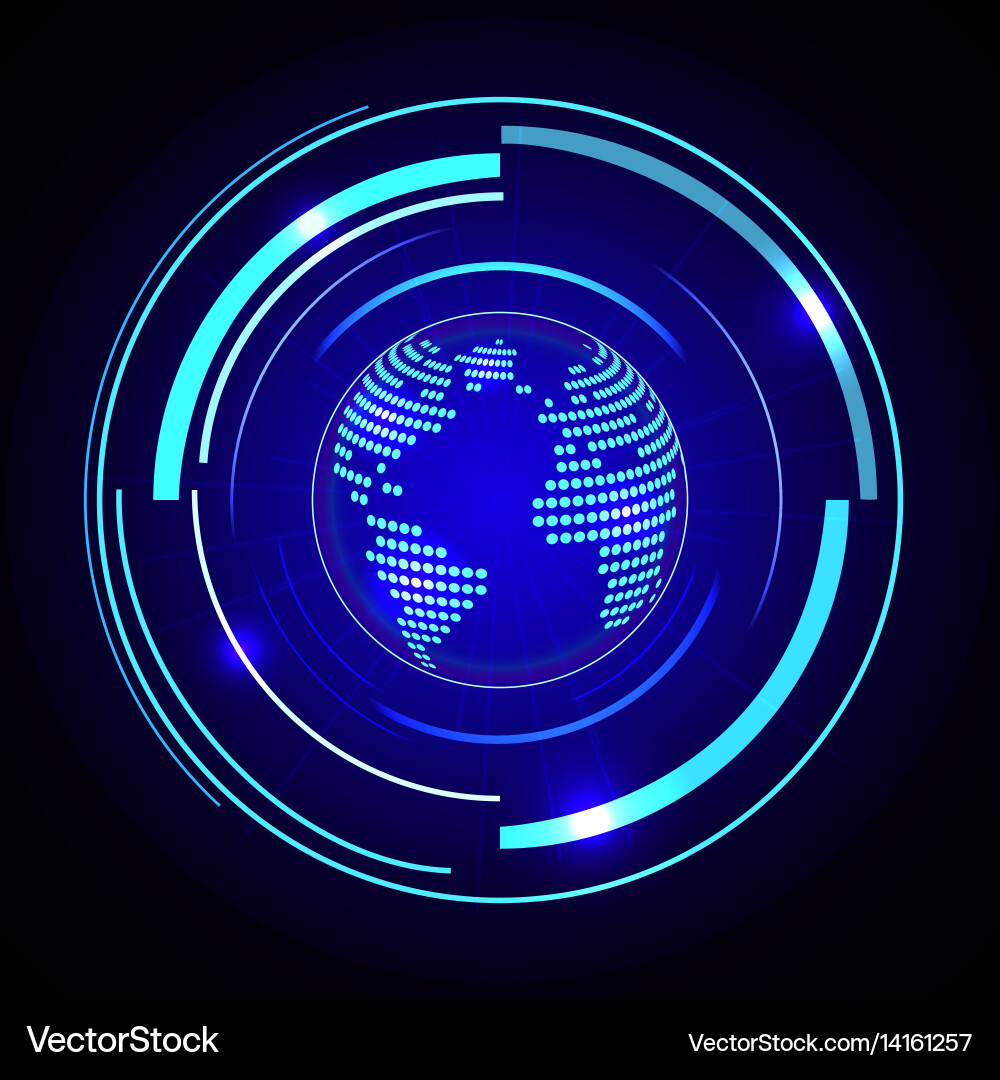 Global network connection futuristic planet Vector Image