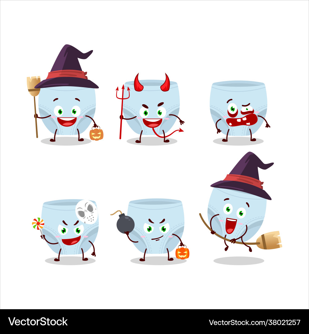 Halloween expression emoticons with cartoon Vector Image