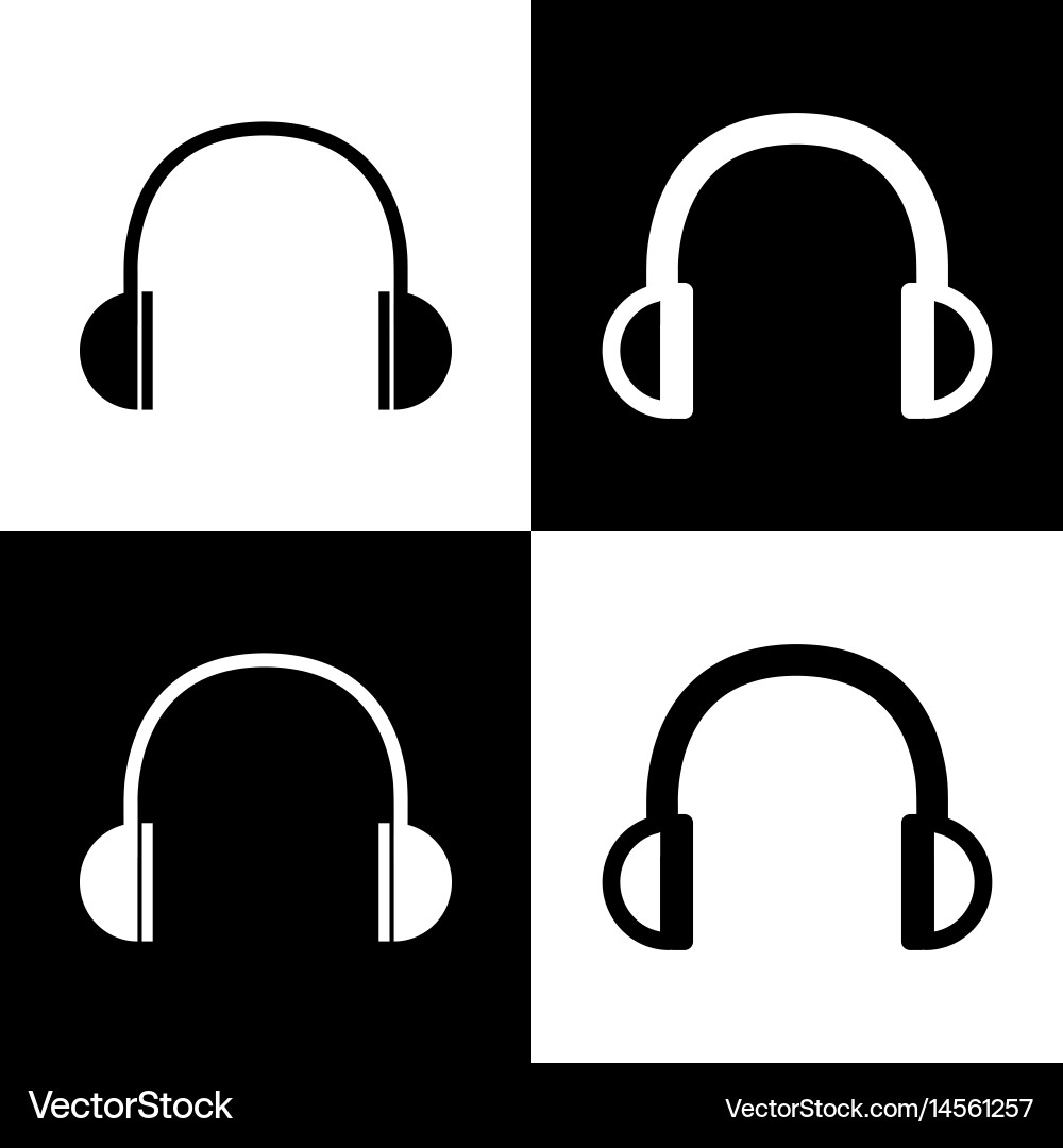 Headphones sign black Royalty Free Vector Image