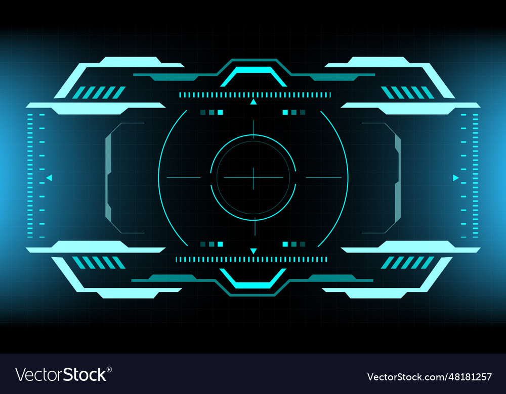 Hud sci-fi interface screen view blue design Vector Image