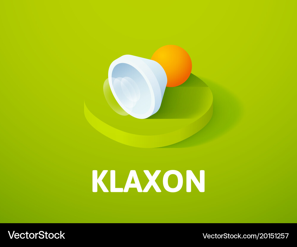 Klaxon isometric icon isolated on color Royalty Free Vector