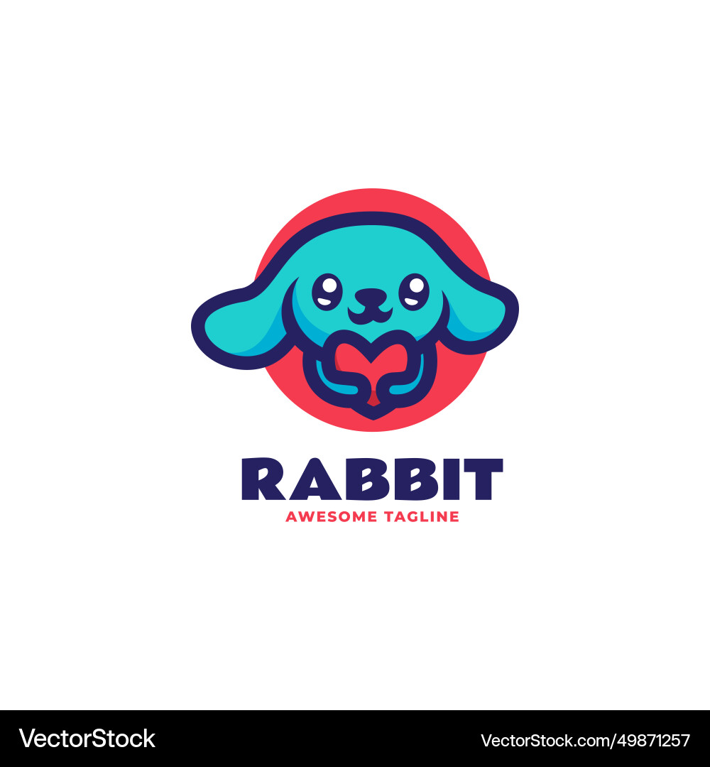 Logo rabbit mascot cartoon style Royalty Free Vector Image