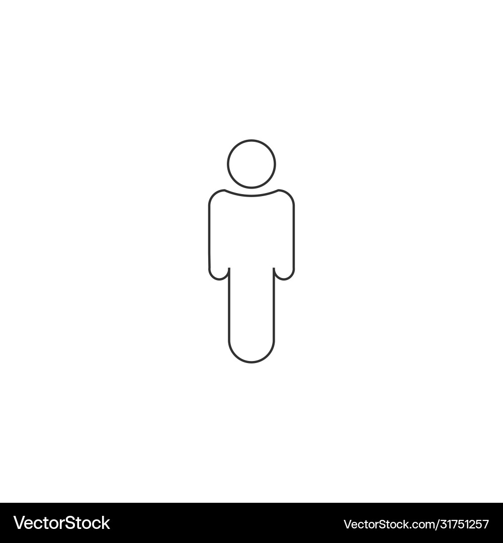 Man or person icon in linear style user Royalty Free Vector