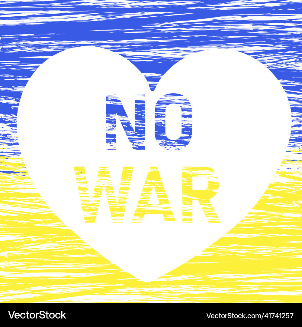 No war with heart in colors Royalty Free Vector Image