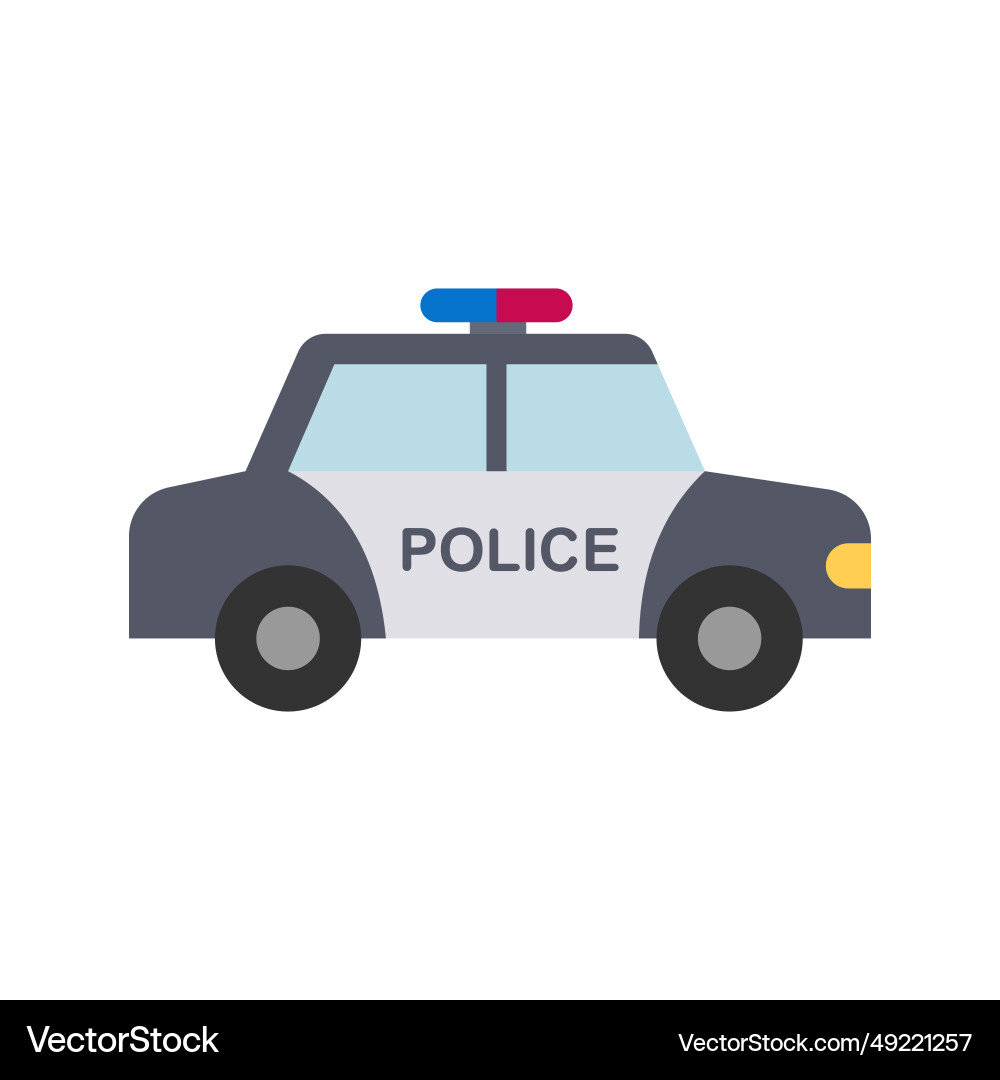 Police car icon side view isolated on white Vector Image