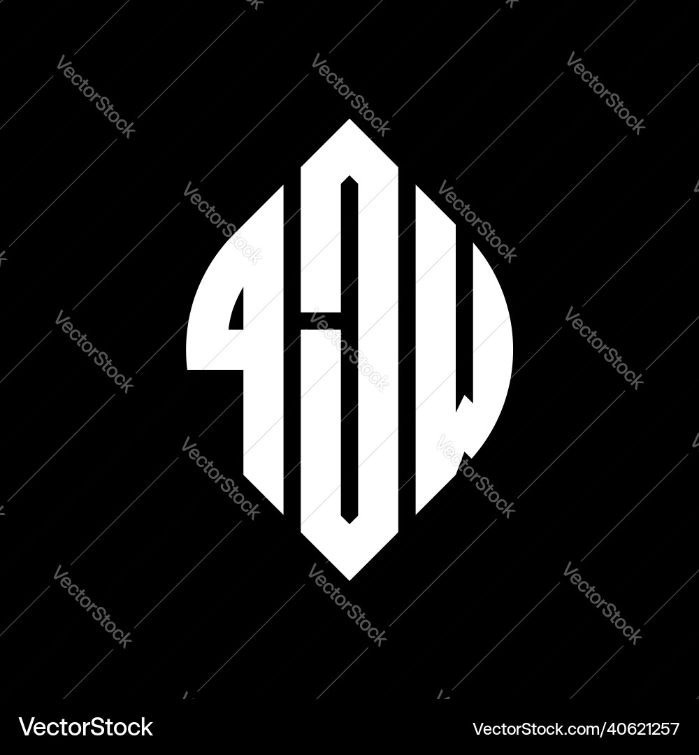 Qjw circle letter logo design with circle Vector Image