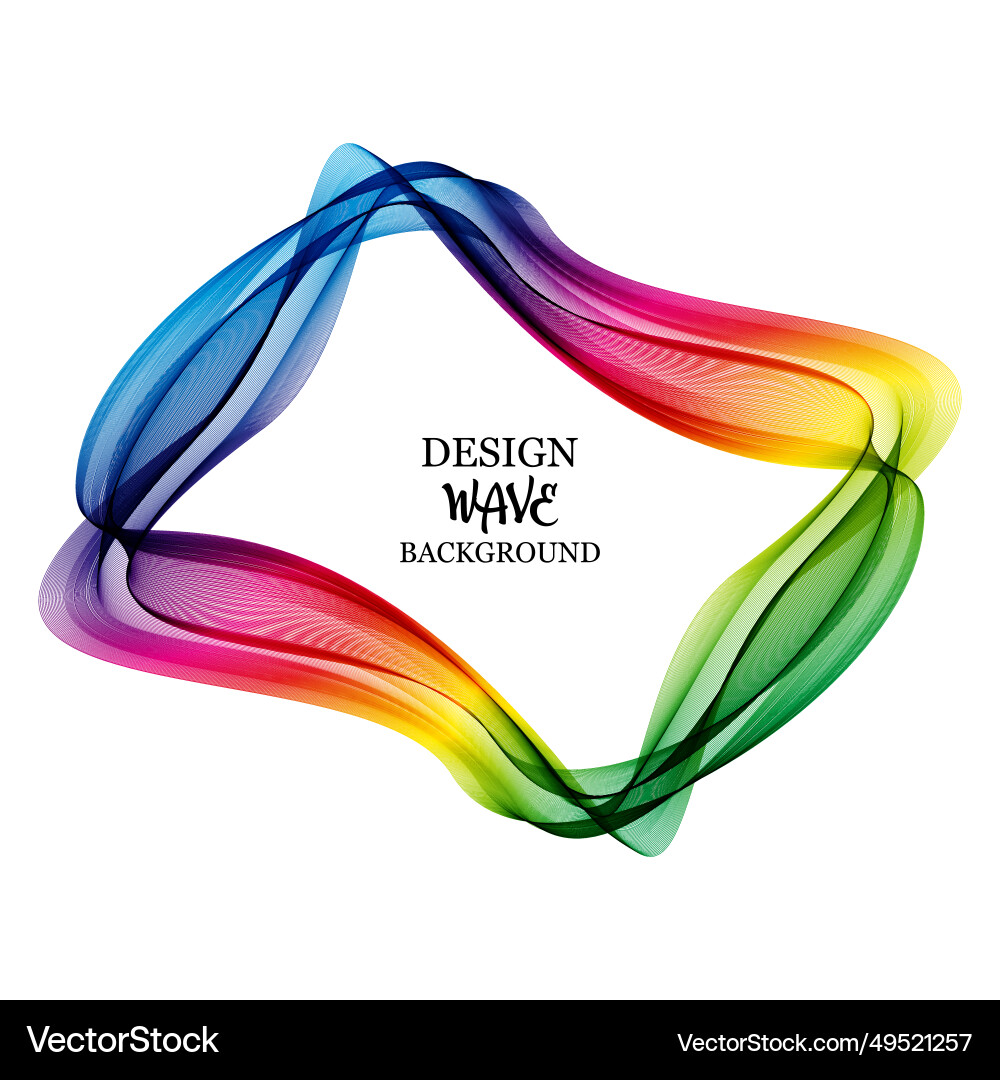 Rainbow frame of wavy lines transparent wave Vector Image