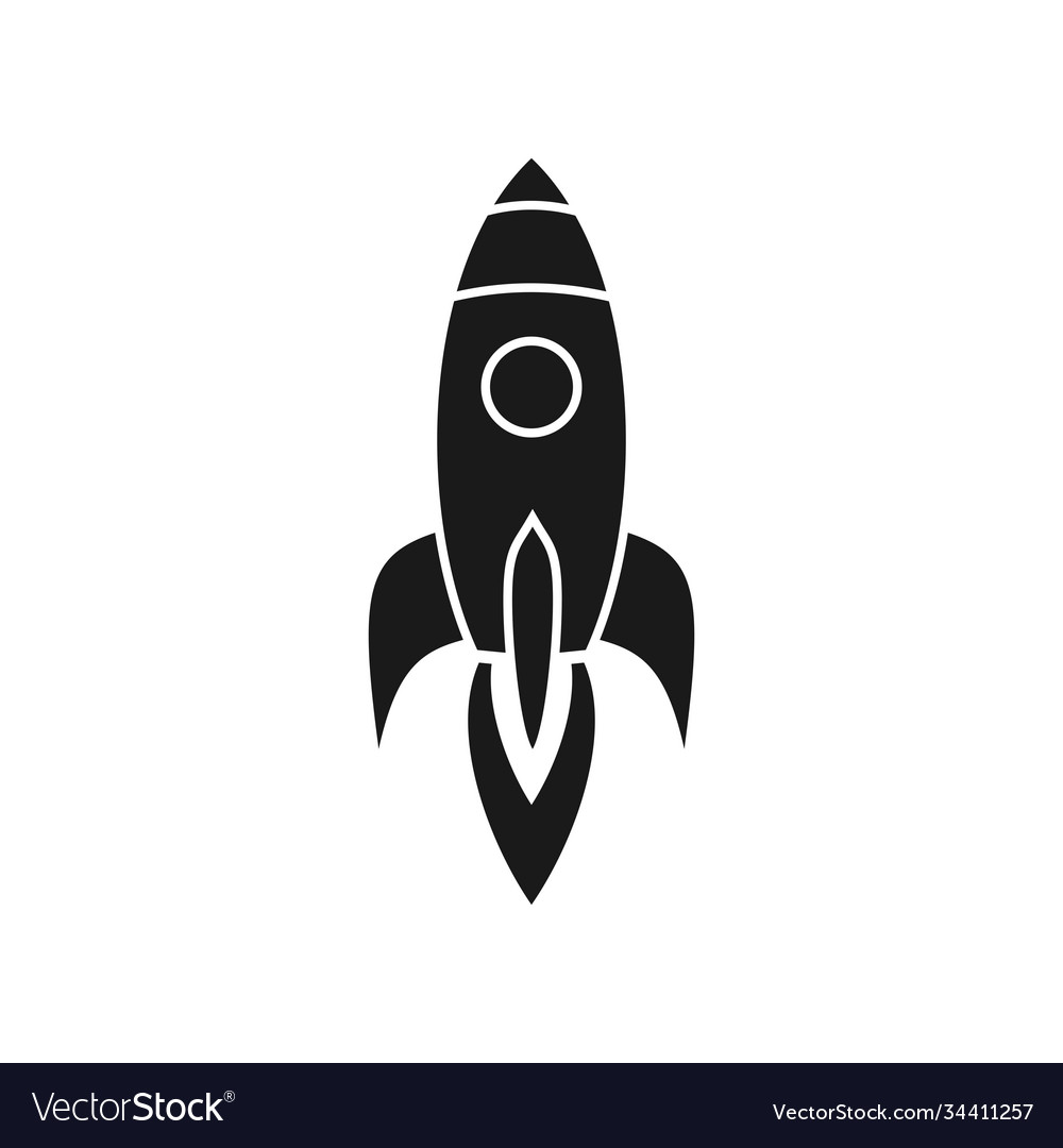 Rocket icon isolated on white background Vector Image