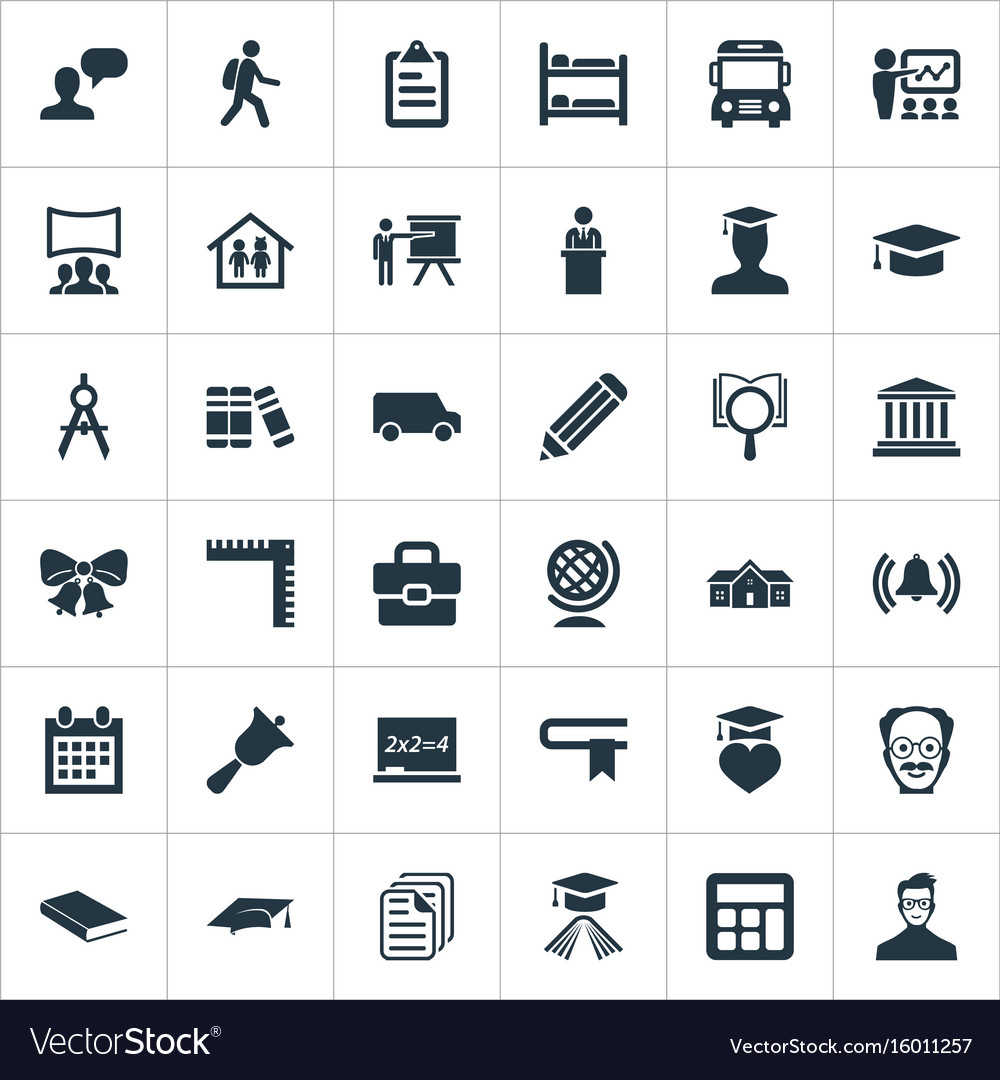 Set of simple education icons elements interactive
