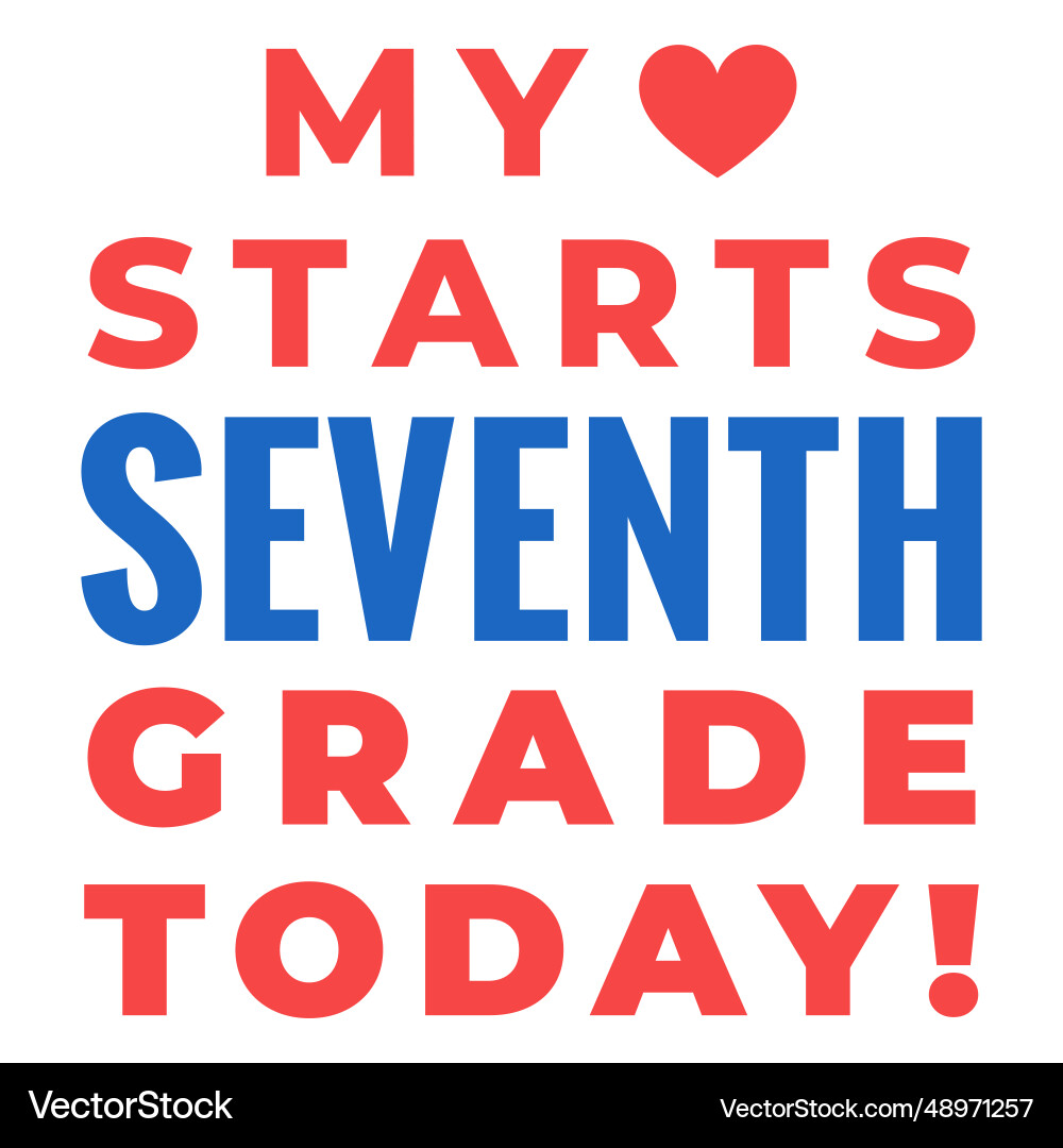 Seventh grade back to school lettering Royalty Free Vector