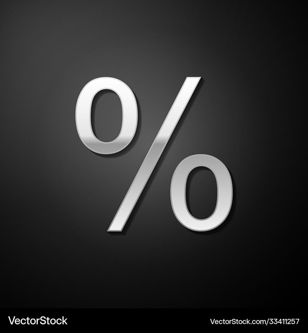 Silver percent symbol discount icon isolated Vector Image