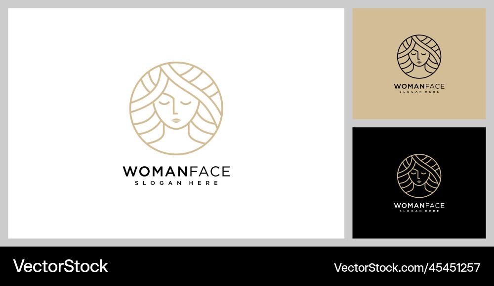 Woman face logo design template Royalty Free Vector Image