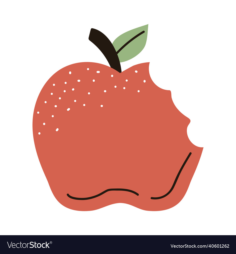 Apple fruit with bite Royalty Free Vector Image