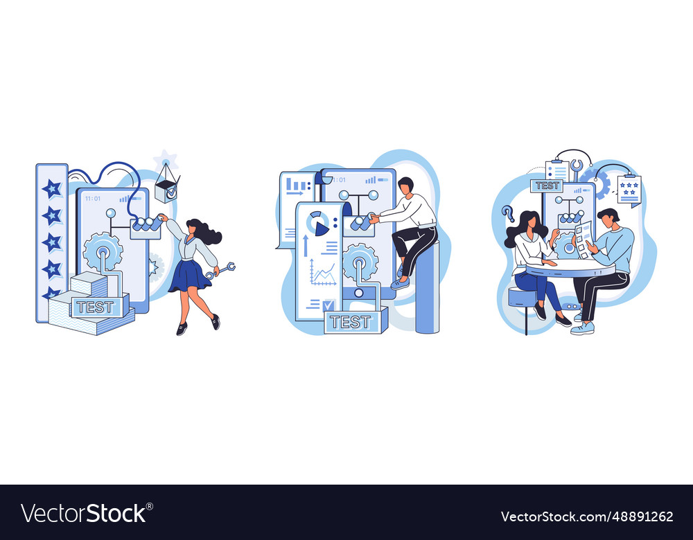 Application Testing Metaphor Software Royalty Free Vector