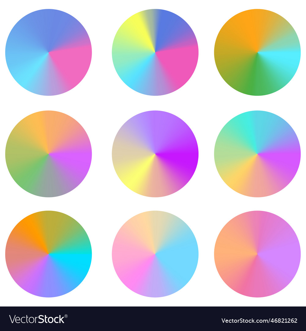 Color round palette set gradient circle Royalty Free Vector