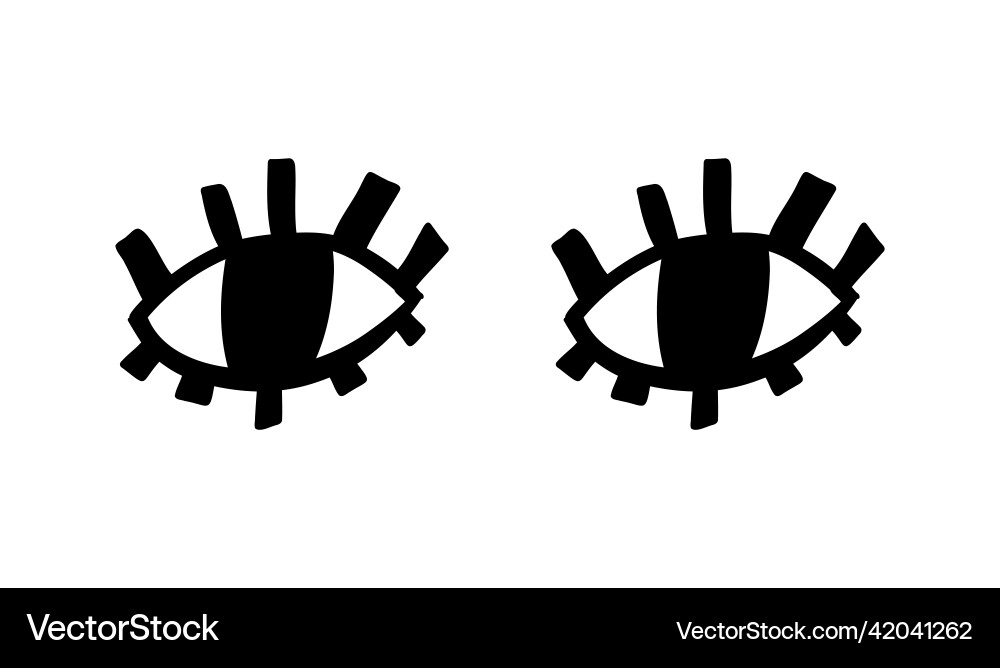 Crazy eyes doodle open eye abstract hand drawn Vector Image