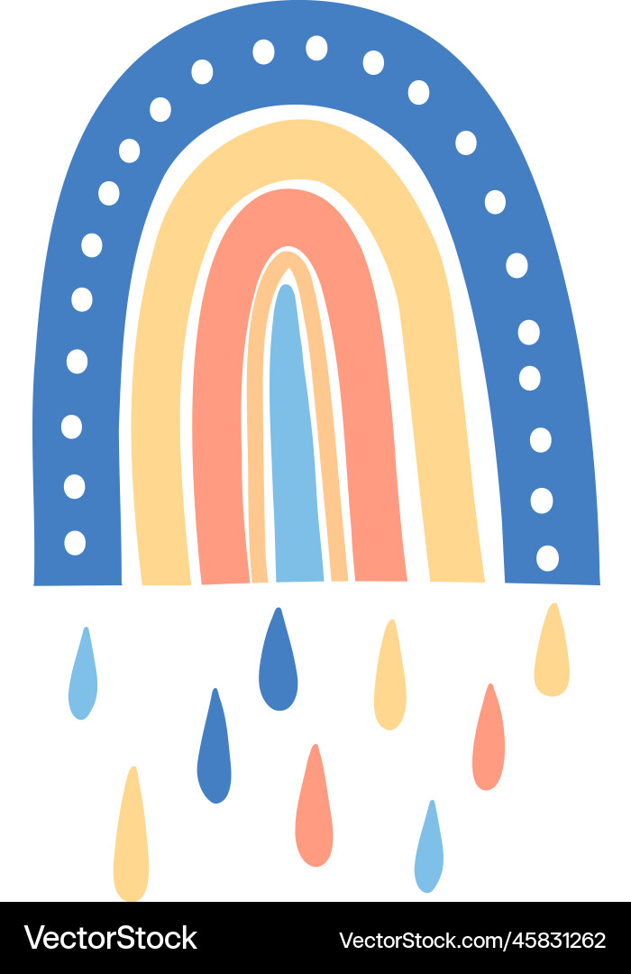 Cute colorful rainbow childish flat Royalty Free Vector