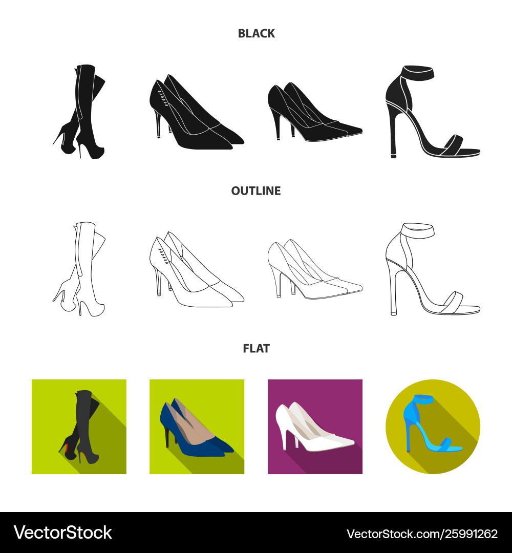 Design heel and high sign collection Royalty Free Vector