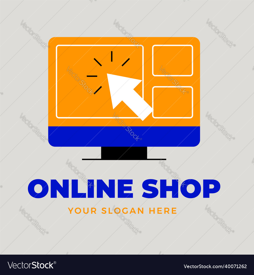 Flat design e commerce logo template Royalty Free Vector
