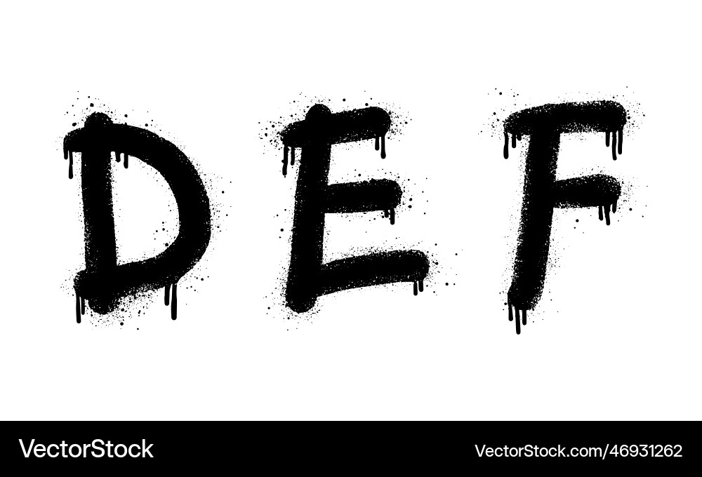 Graffiti spray font alphabet black on white Vector Image