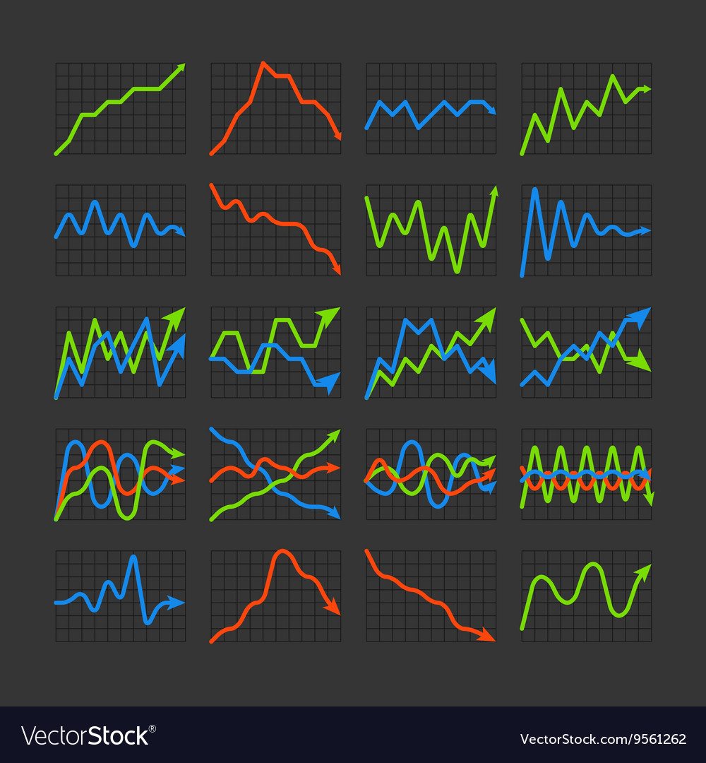 Graphic business ratings and charts collection Vector Image