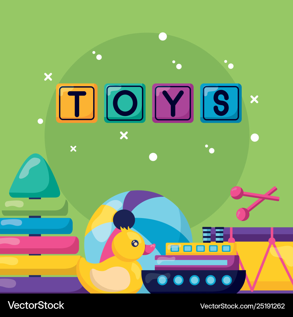 Kids toys design Royalty Free Vector Image - VectorStock