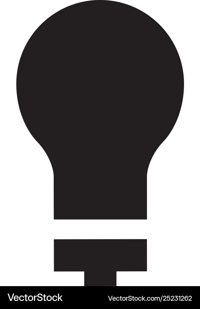 Light bulb icon in flat style for app ui websites Vector Image
