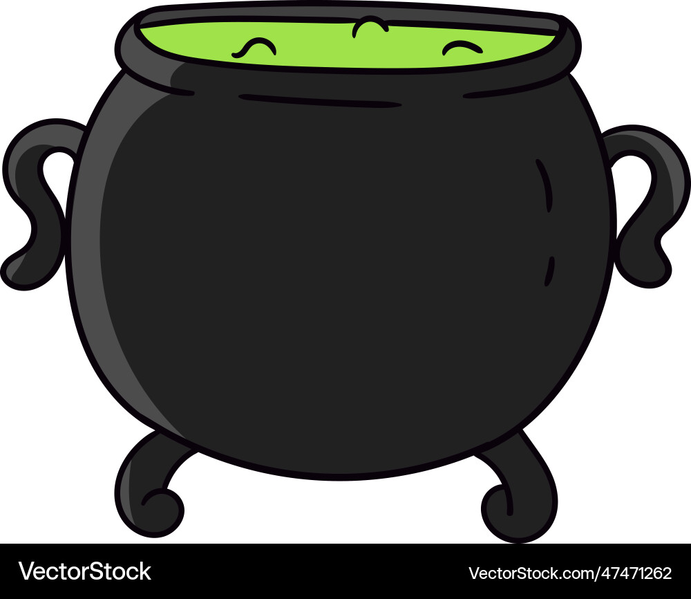 Pot creepy halloween artwork horror Royalty Free Vector
