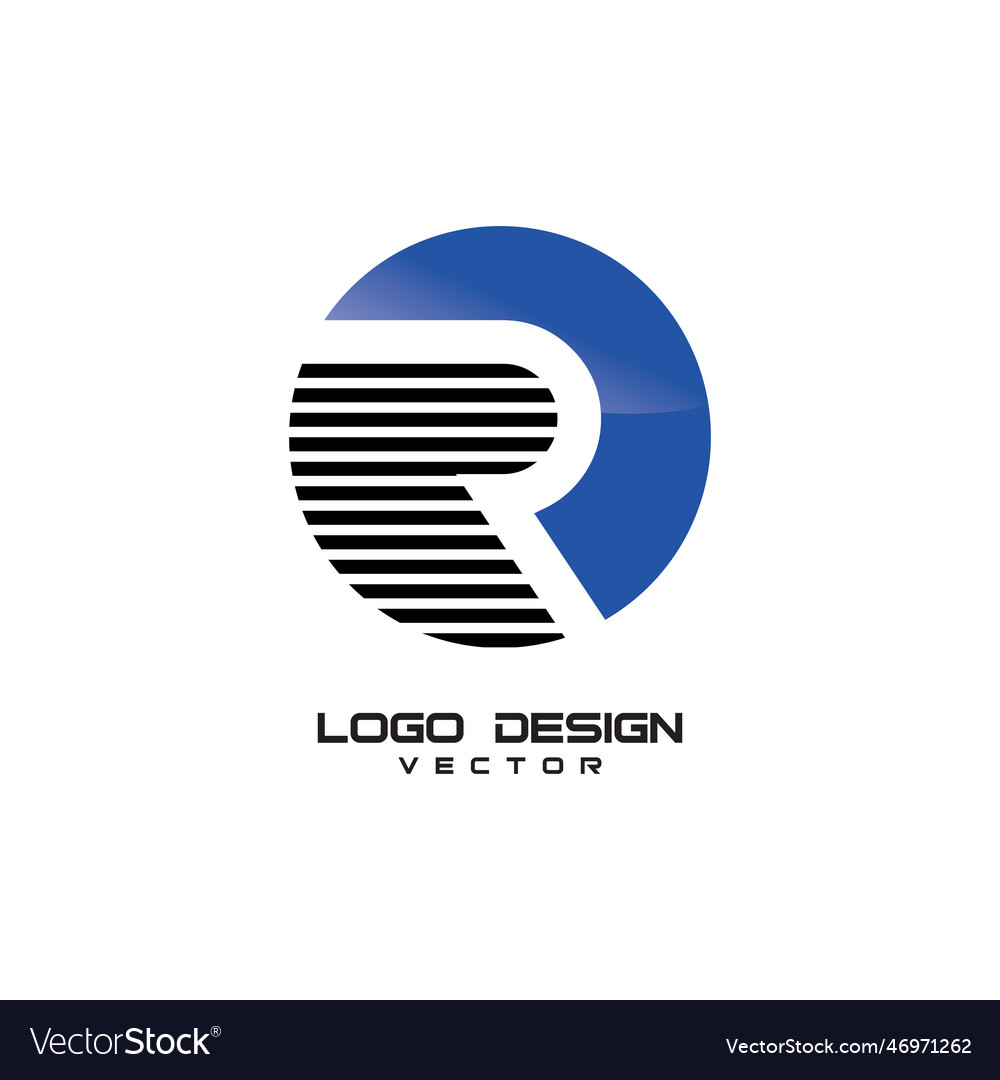 R logo template Royalty Free Vector Image - VectorStock