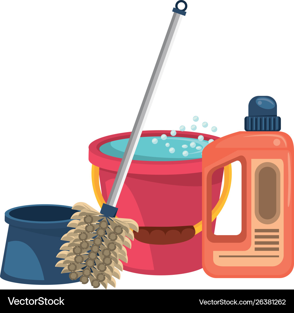 Set cleaning equipment and products Royalty Free Vector