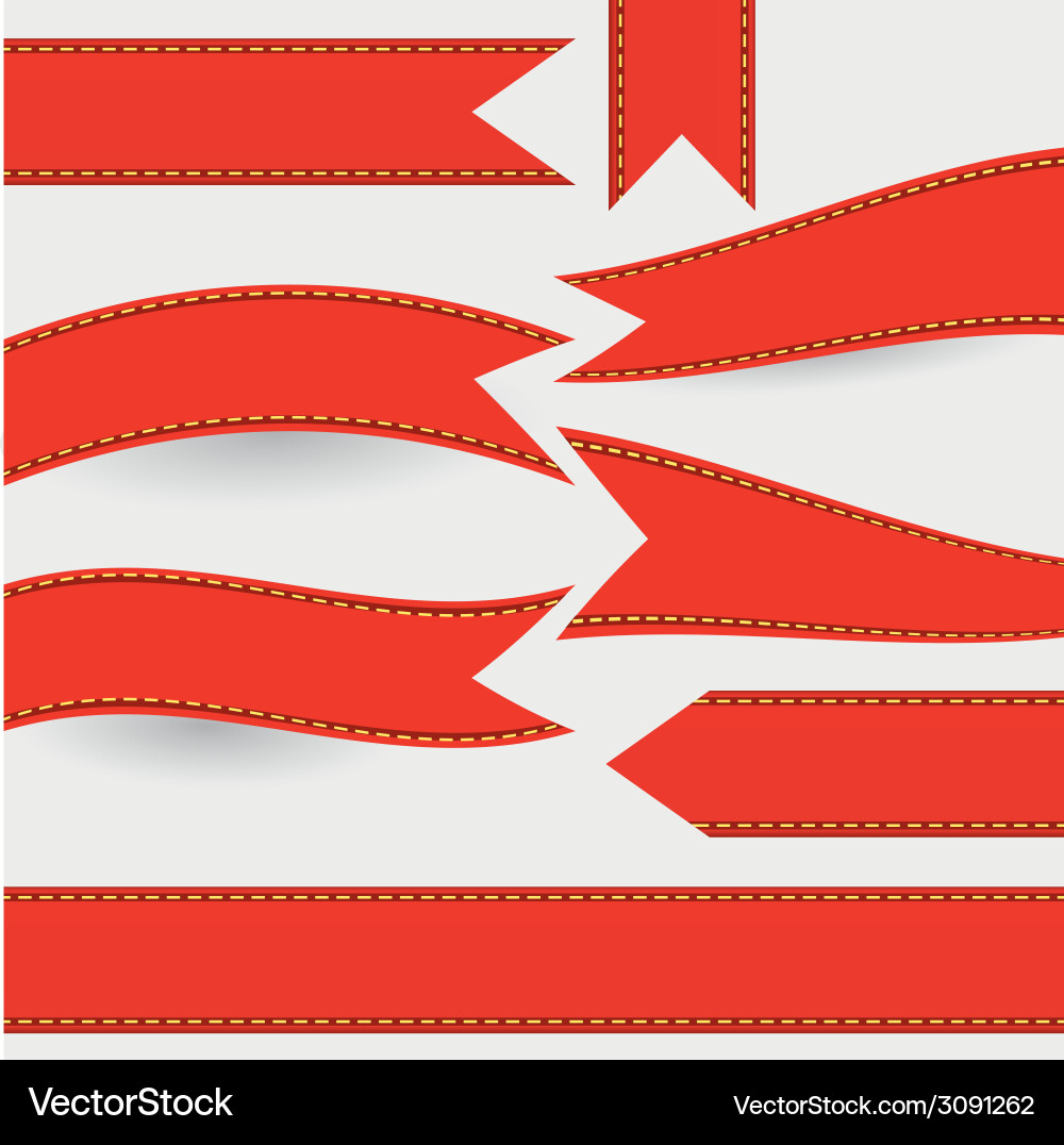 Set of red ribbons Royalty Free Vector Image - VectorStock