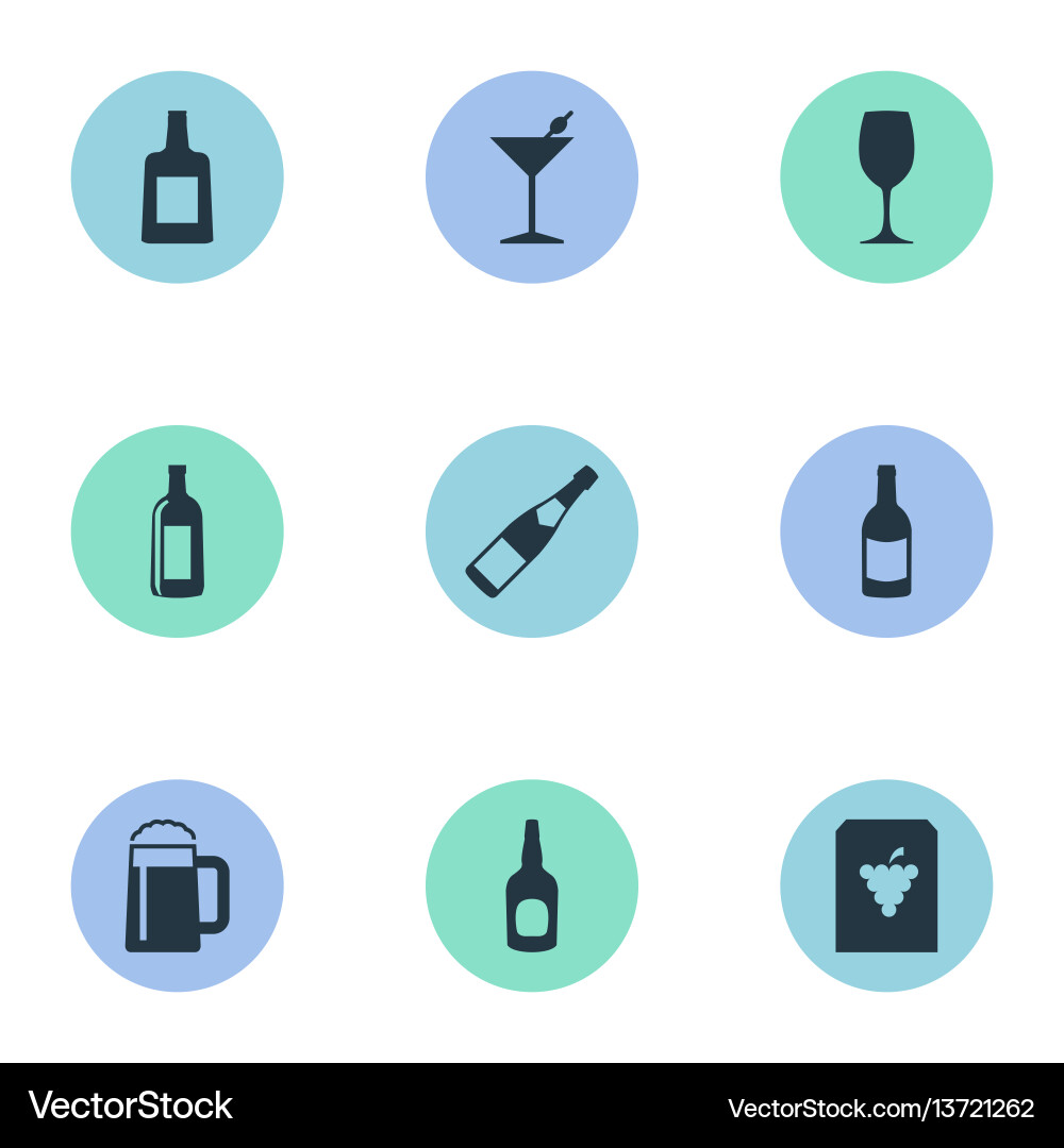 Set of simple drinks icons Royalty Free Vector Image