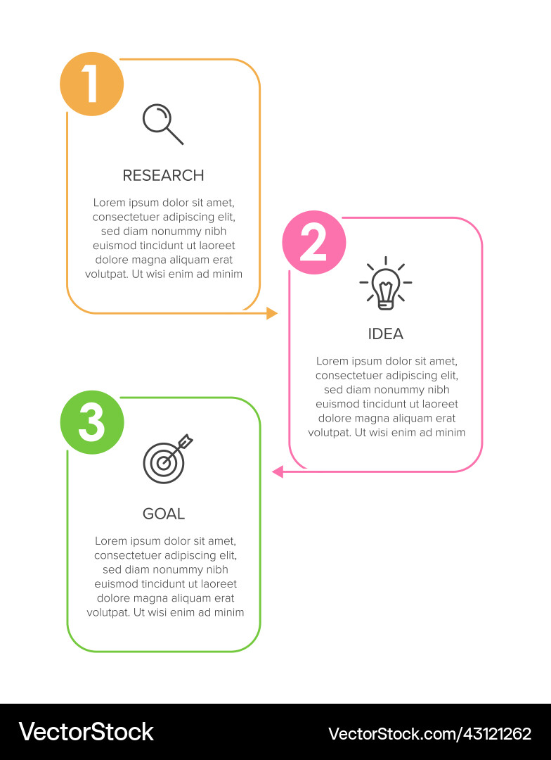 Vertical infographic design with icons and 3 Vector Image