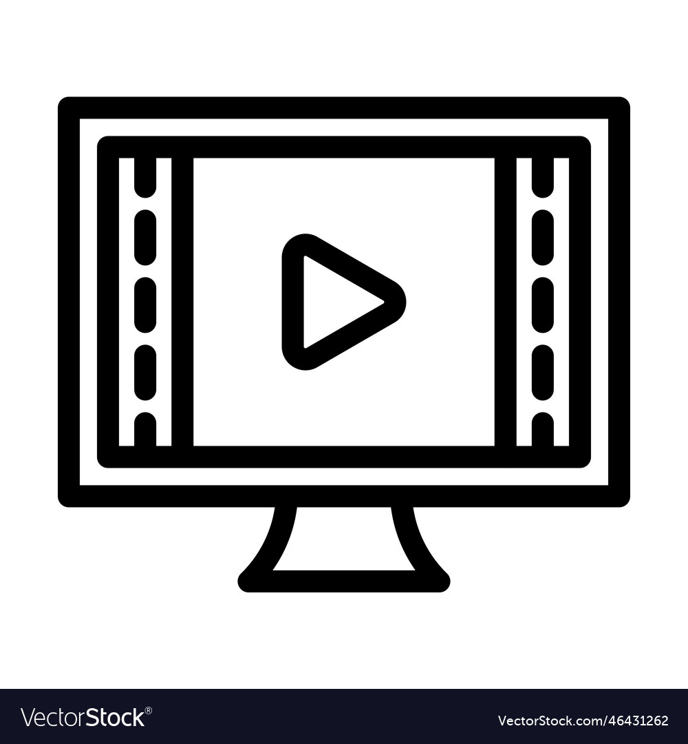 Video tutorial thick line icon for personal Vector Image