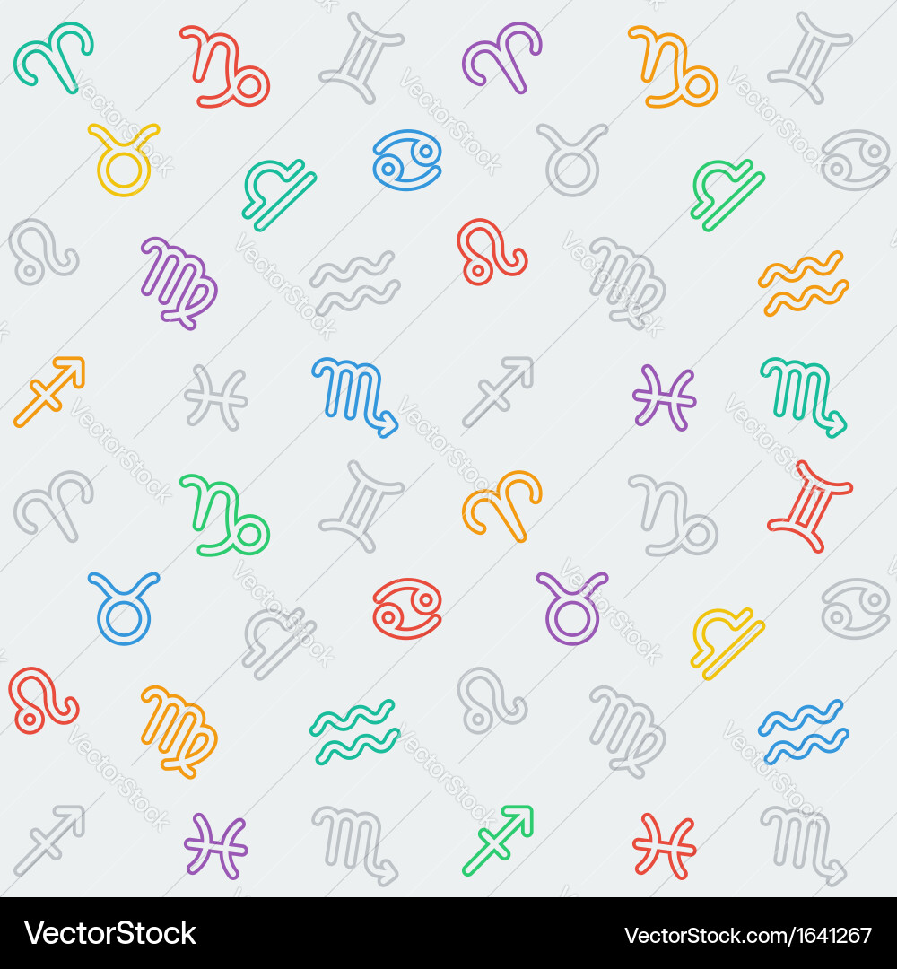 Abstract seamless background with zodiac signs Vector Image