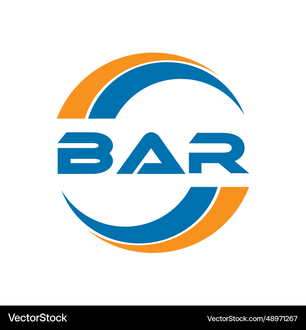 Bar letter logo design on a white background Vector Image