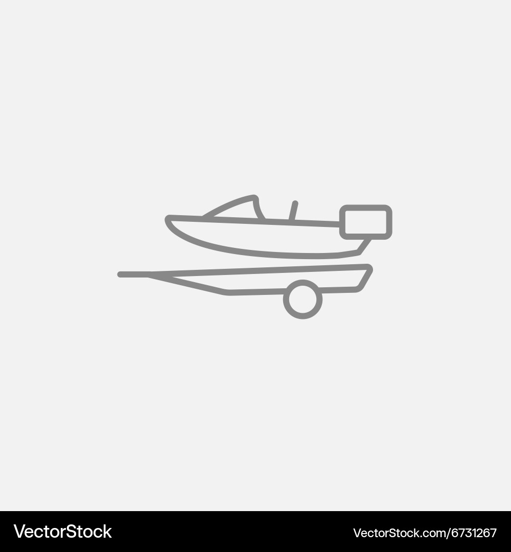 Boat on trailer for transportation line icon Vector Image