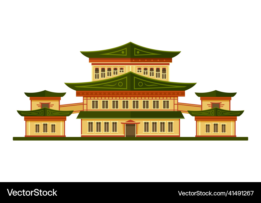 Chinese building facade or exterior icon Vector Image