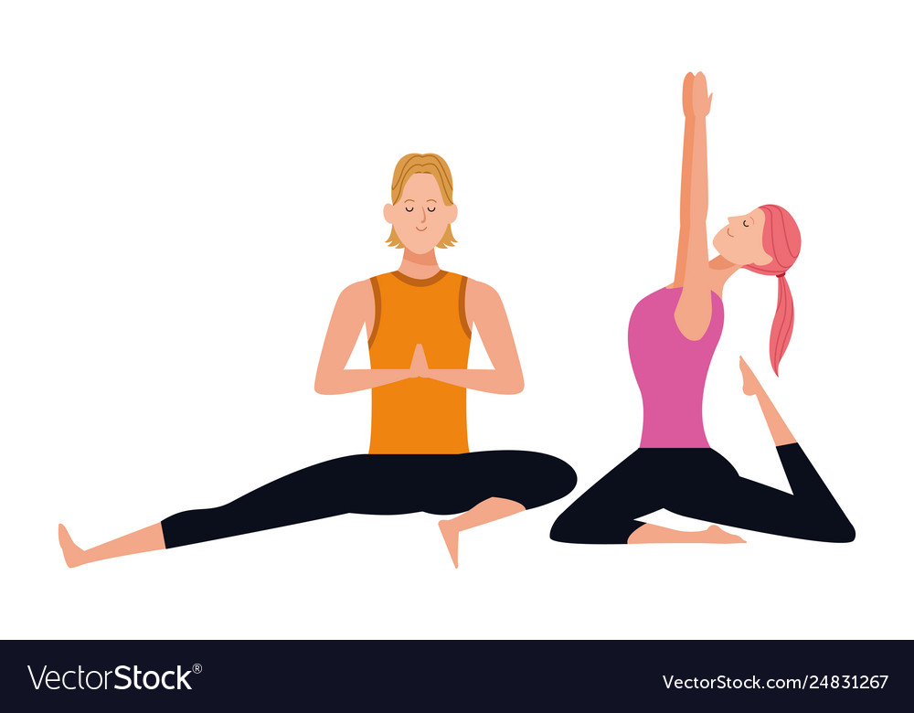 Couple yoga poses Royalty Free Vector Image - VectorStock Couple yoga poses Royalty Free Vector Image - VectorStock