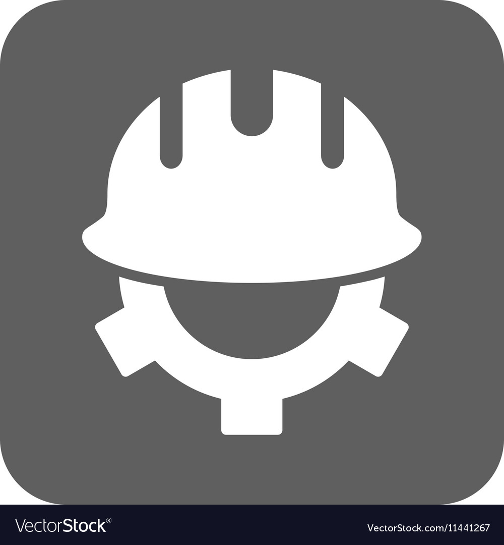 Development helmet flat squared icon Royalty Free Vector