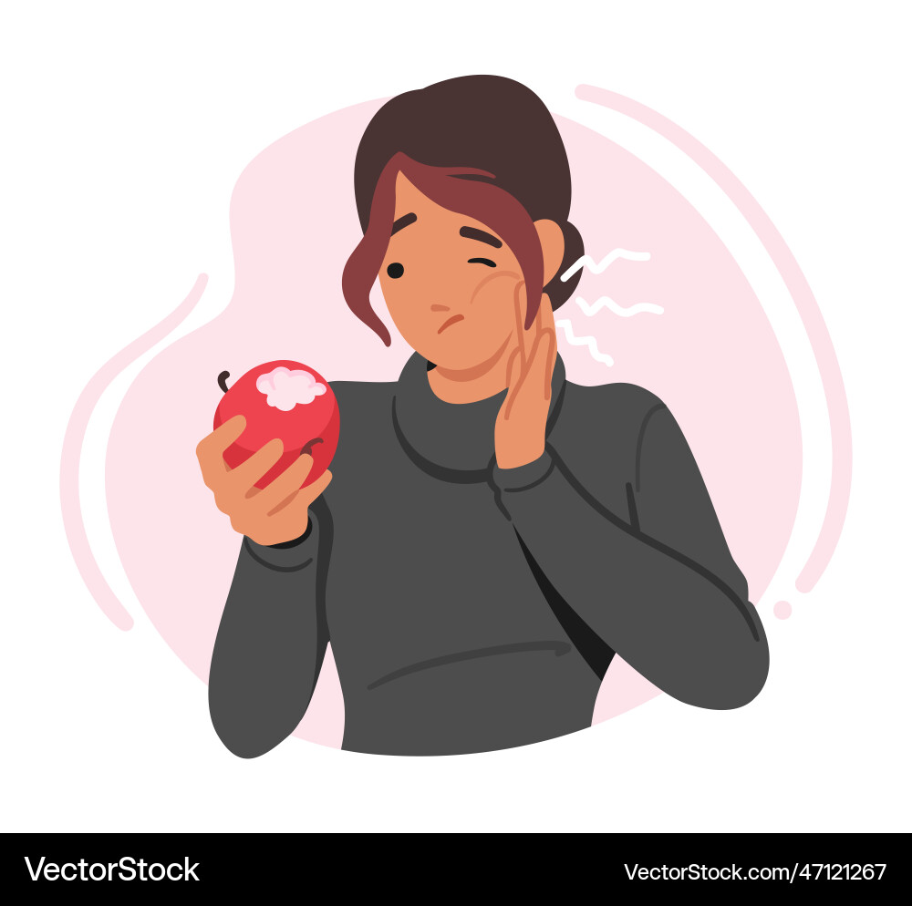 Female character grimacing with a hand on her Vector Image